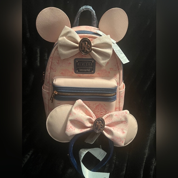 Loungefly | Bags | Loungefly Pink Backpack With Mouse Ears And Bow ...